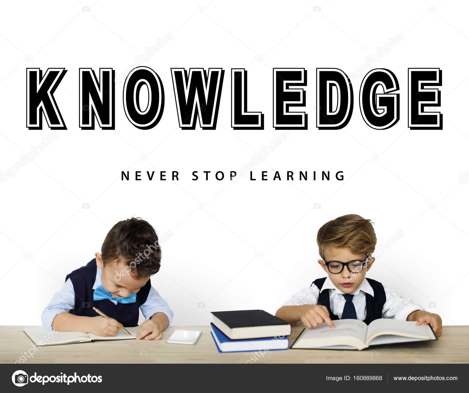 Schoolboys siting at desk and learning — Stock Photo © Rawpixel #160889868