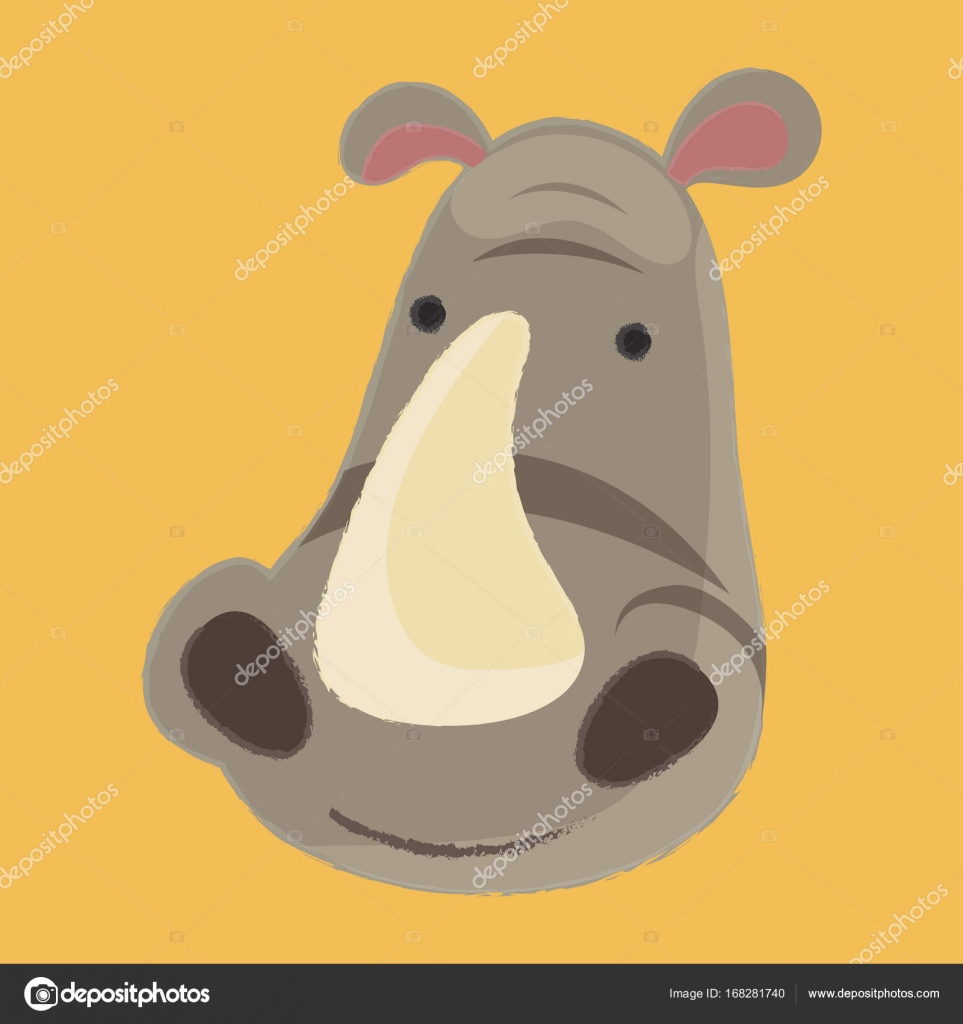 Cartoon rhino flat icon Stock Illustration by ©Rawpixel #168281740