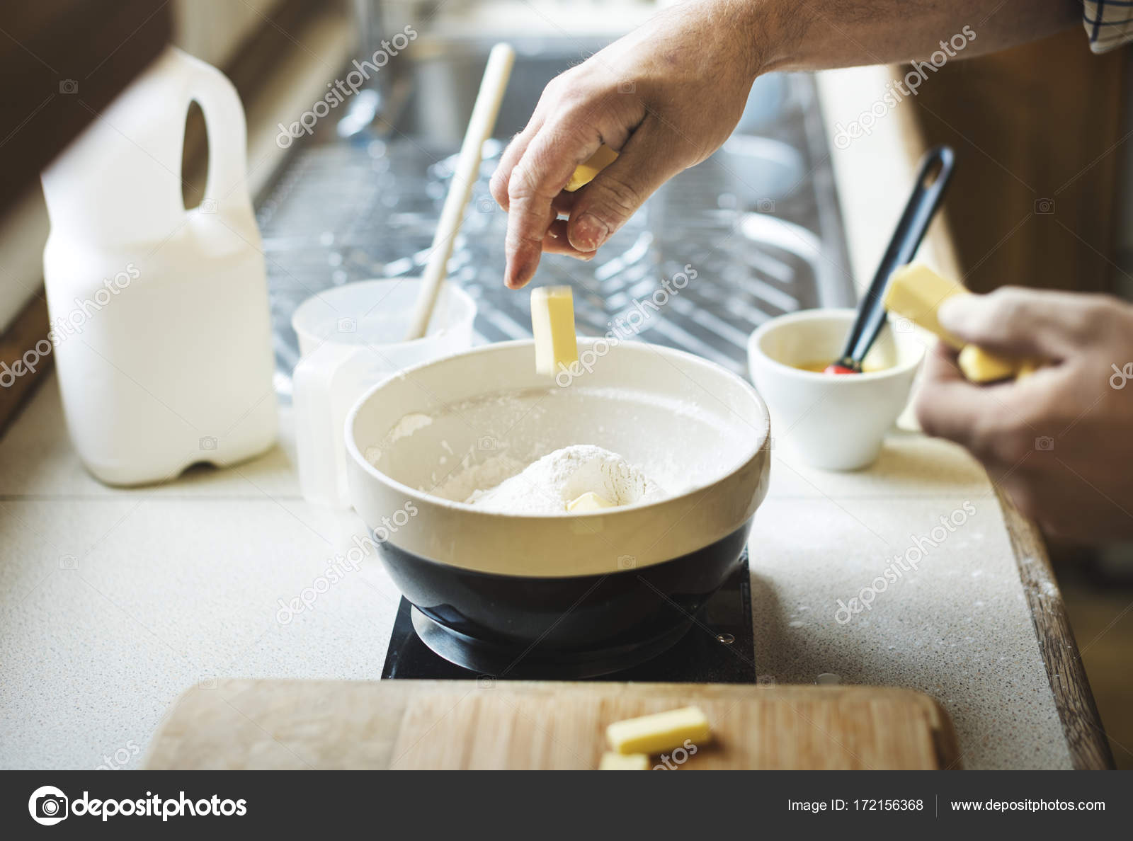 Man Mixing Butter for Pastry — Stock Photo © Rawpixel #172156368