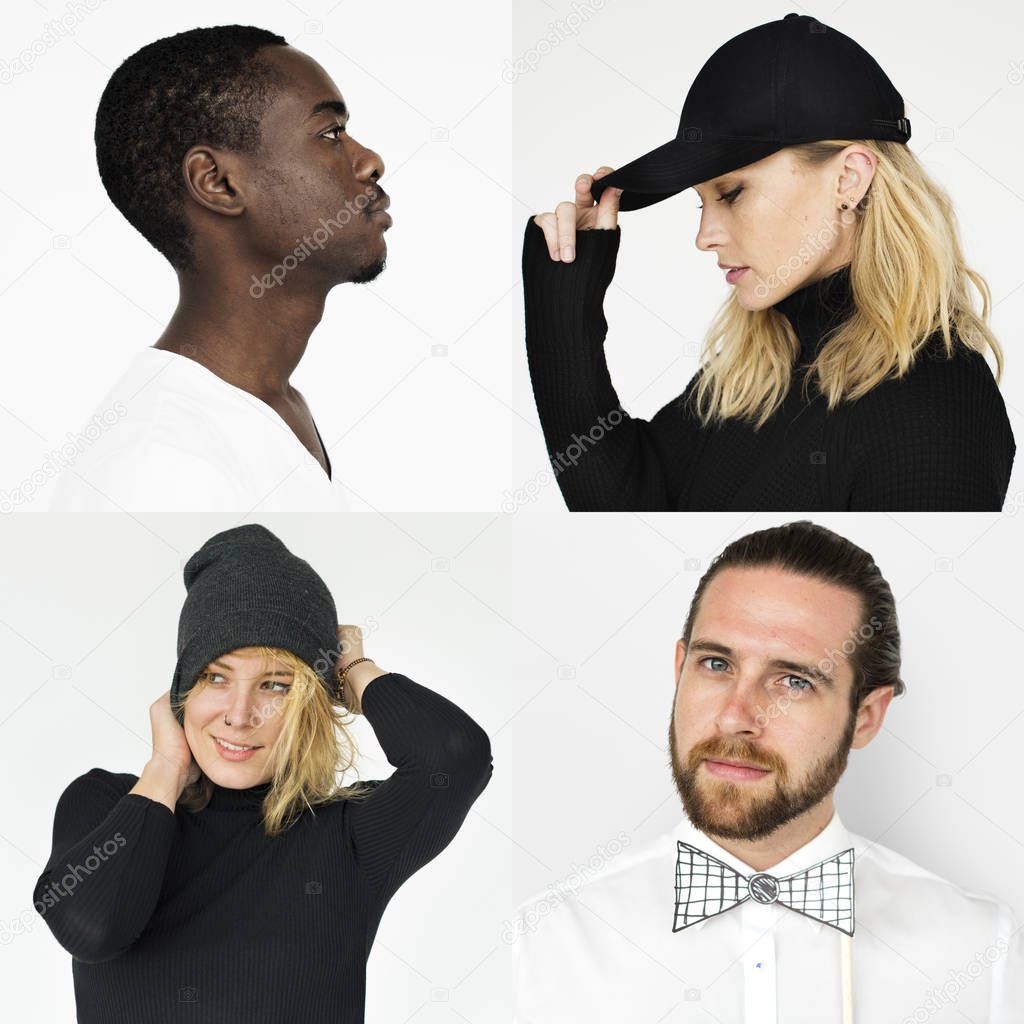 Collage con retratos de personas diversas Concepto 2022