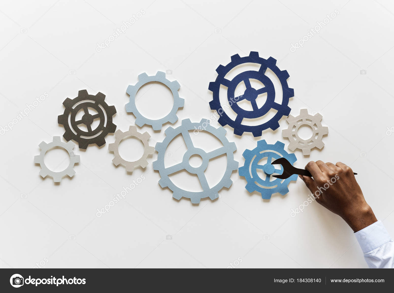 Hand Support Gears Isolated White Background — Stock Photo © Rawpixel ...