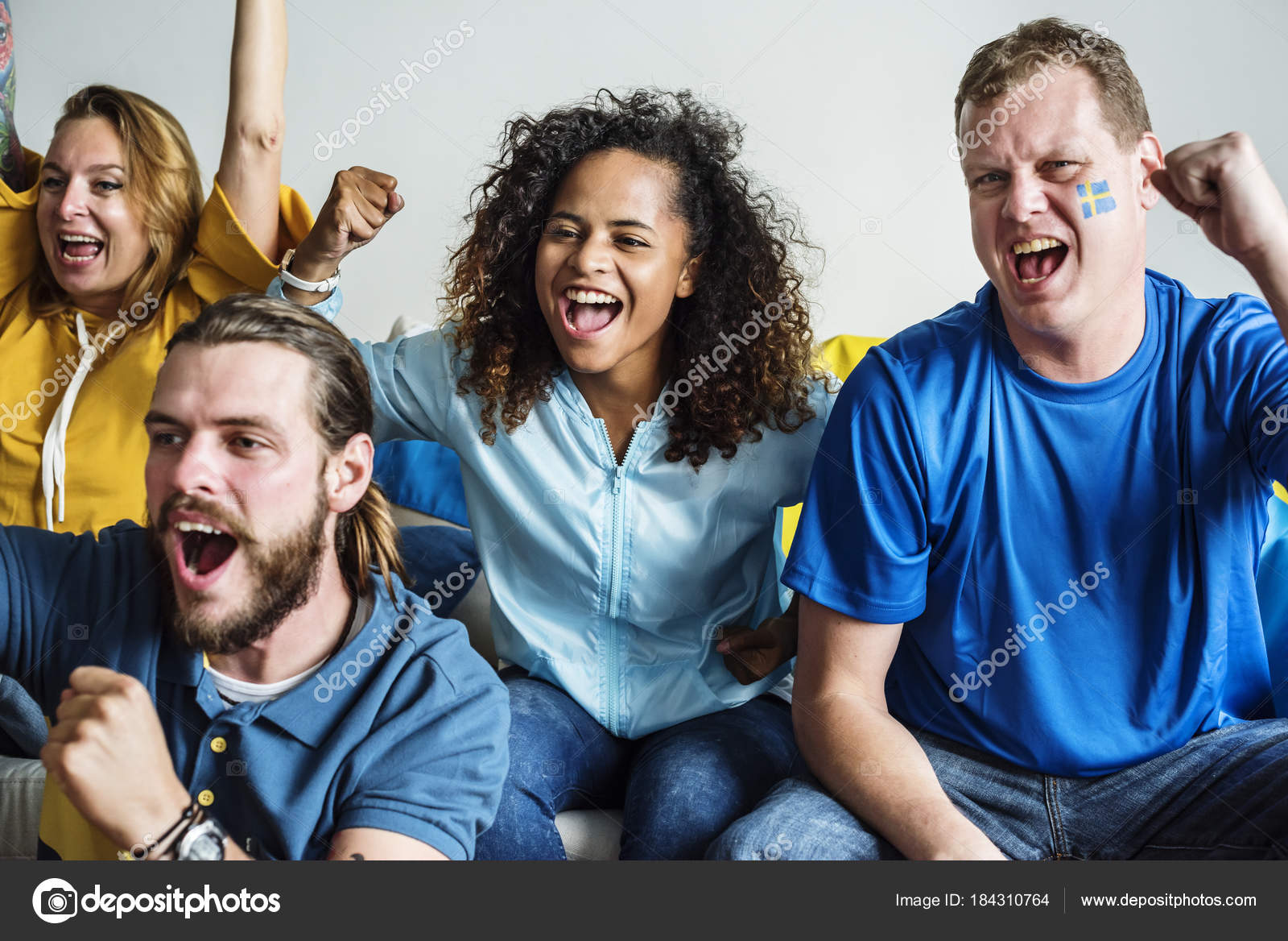Friends Cheering World Cup Painted Flag Stock Photo by ©Rawpixel 184310764