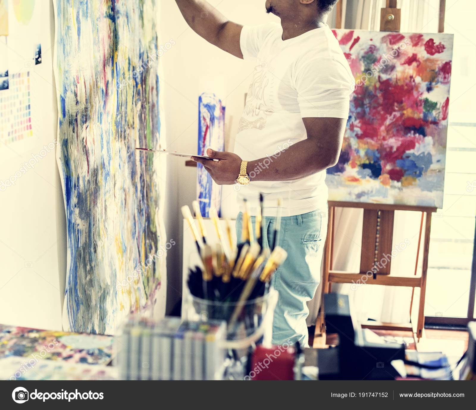 African Artist Man Doing Artwork — Stock Photo © Rawpixel #191747152