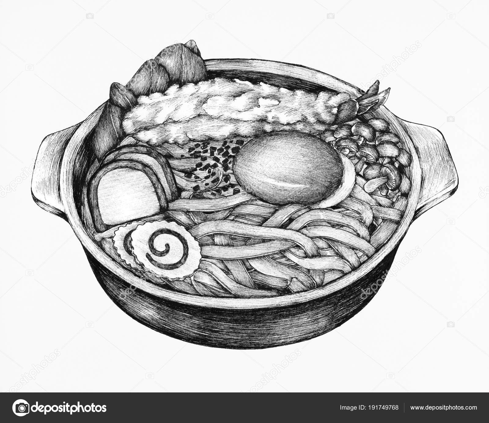 Hand Drawn Udon Japanese Cuisine Stock Illustration by ©Rawpixel #191749768