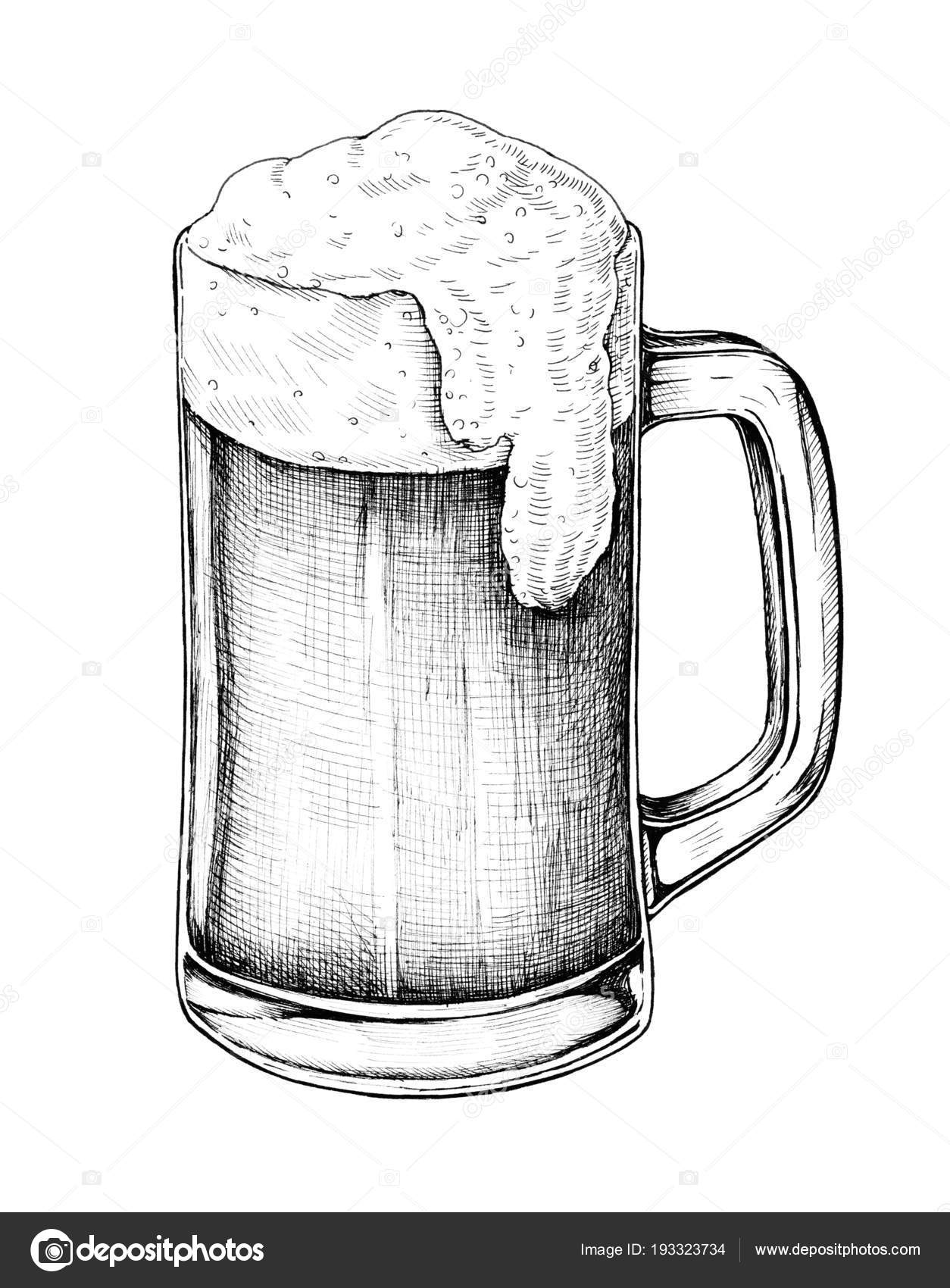 Hand Drawn Beer Alcoholic Drink Stock Illustration by ©Rawpixel #193323734