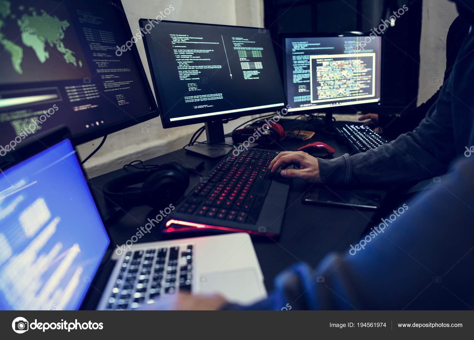 Diverse Computer Hacking Shoot — Stock Photo © Rawpixel #194561974