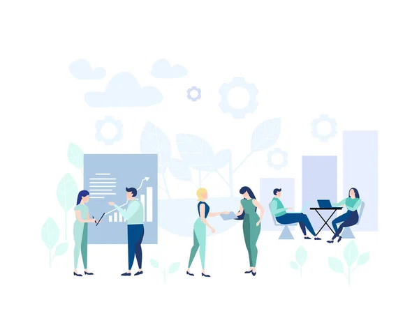 Teamwork Concept Young People Pass Each Other Details Stock Vector ...