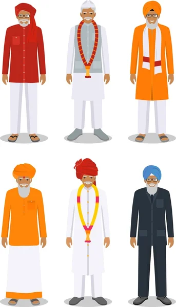 Set of different standing jewish men in the traditional clothing ...