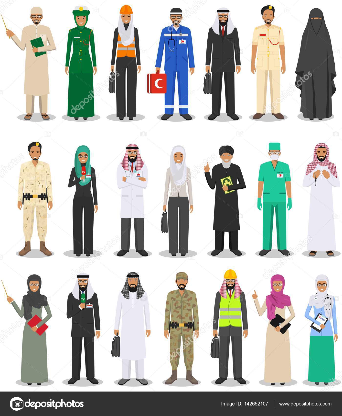 Different people professions occupation characters man and woman set in ...