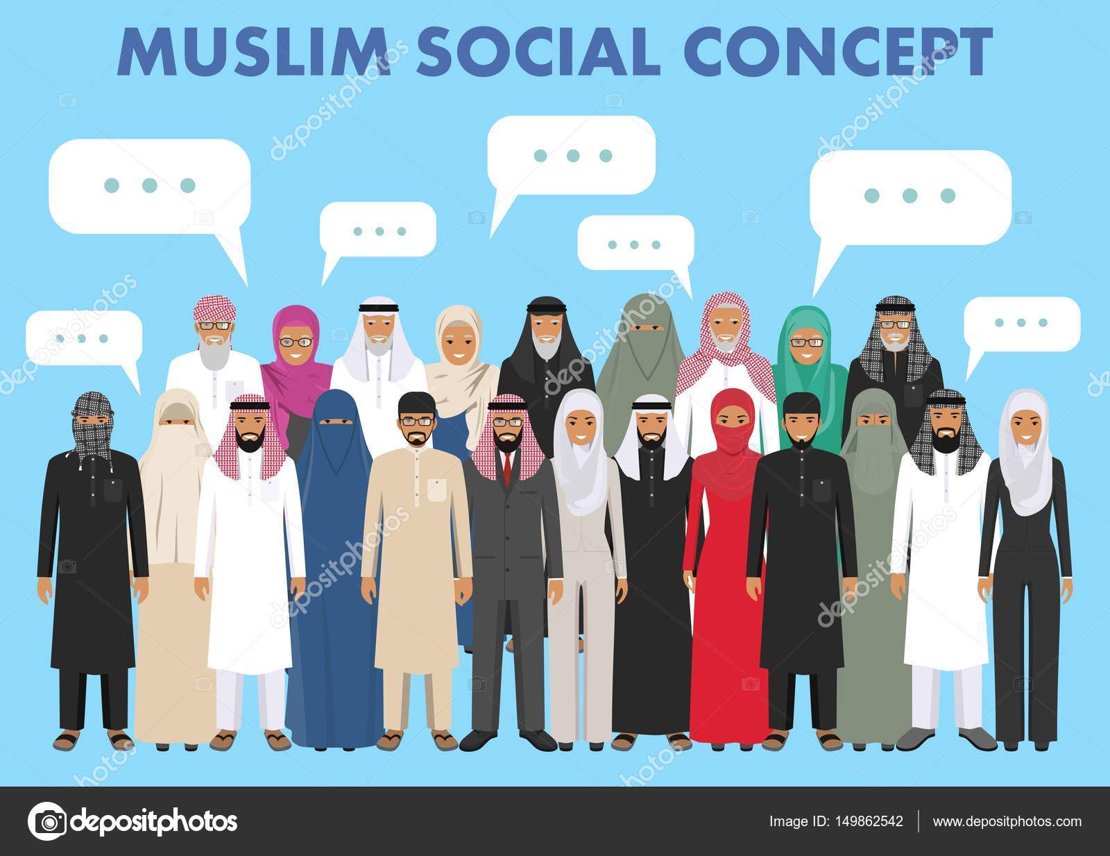 Family and social concept. Arab person generations at different ages ...