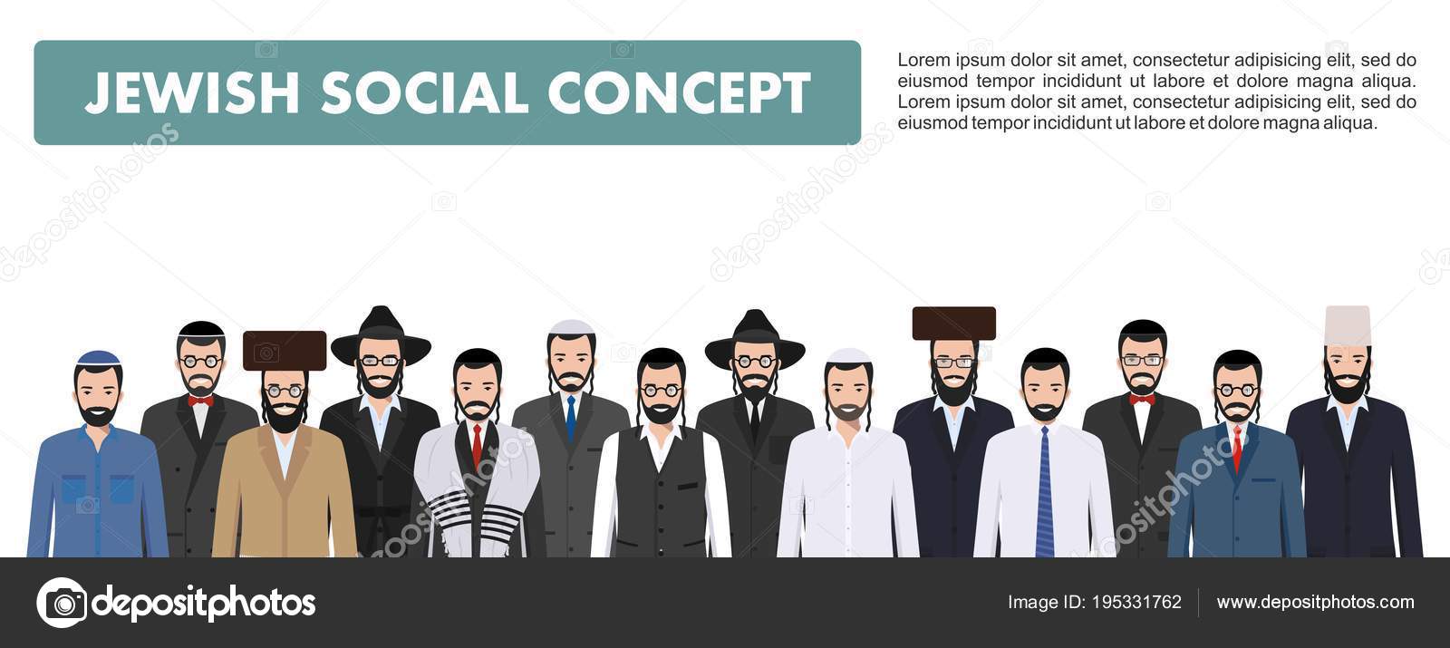 Family and social concept. Group adults jewish men standing together in ...