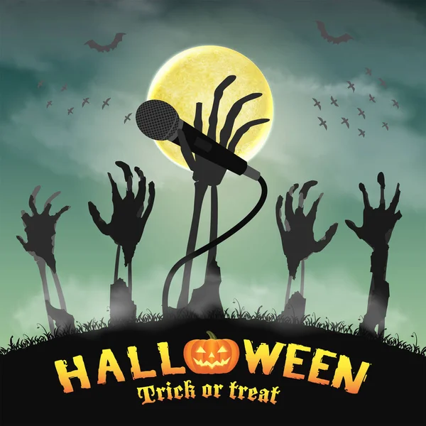 Halloween Zombie Singing Party Night Graveyard Stock Vector by ©siiixth ...