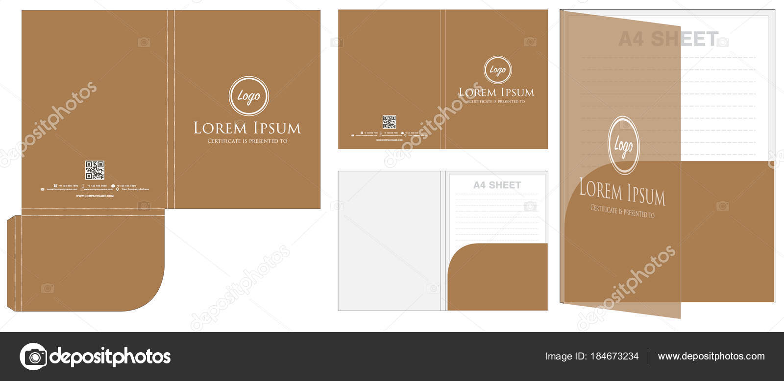 Folder Die Cut Mock Template Vector Stock Vector Image by ©siiixth ...