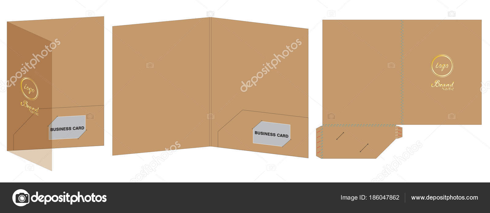 Folder Die Cut Mock Template Vector Stock Vector by ©siiixth 186047862