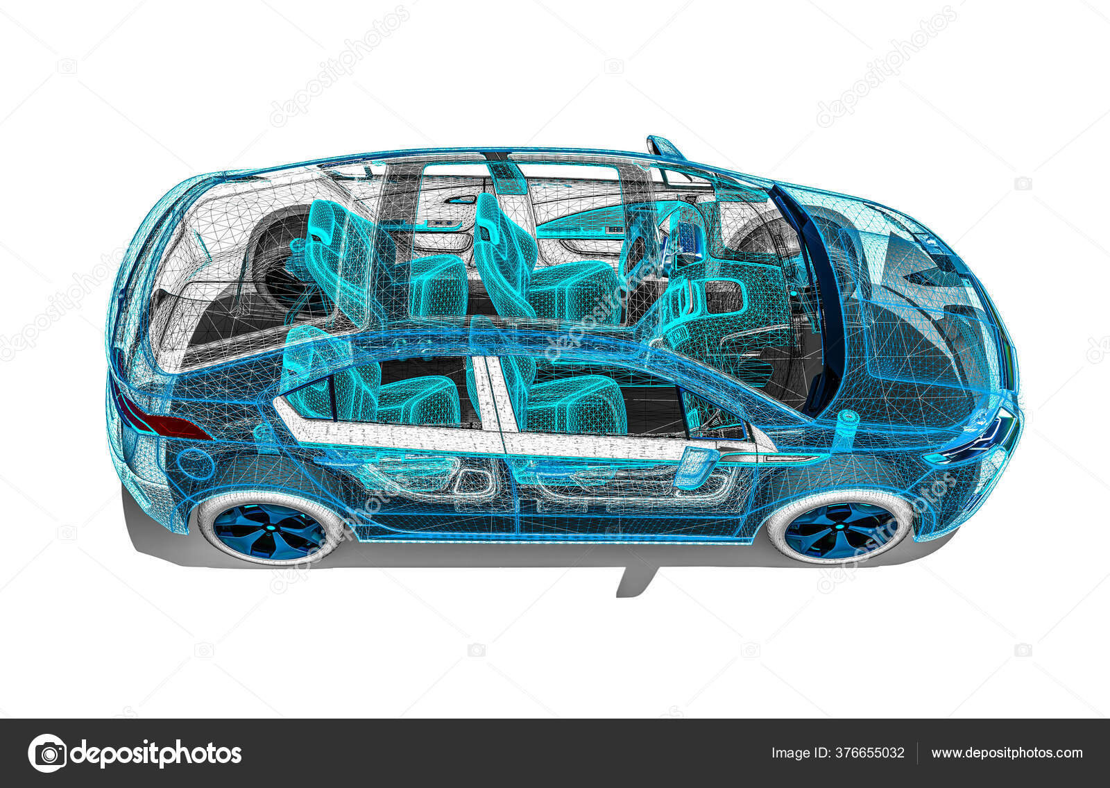 Render Image Representing Wire Frame Car Wire Frame Technology — Stock ...