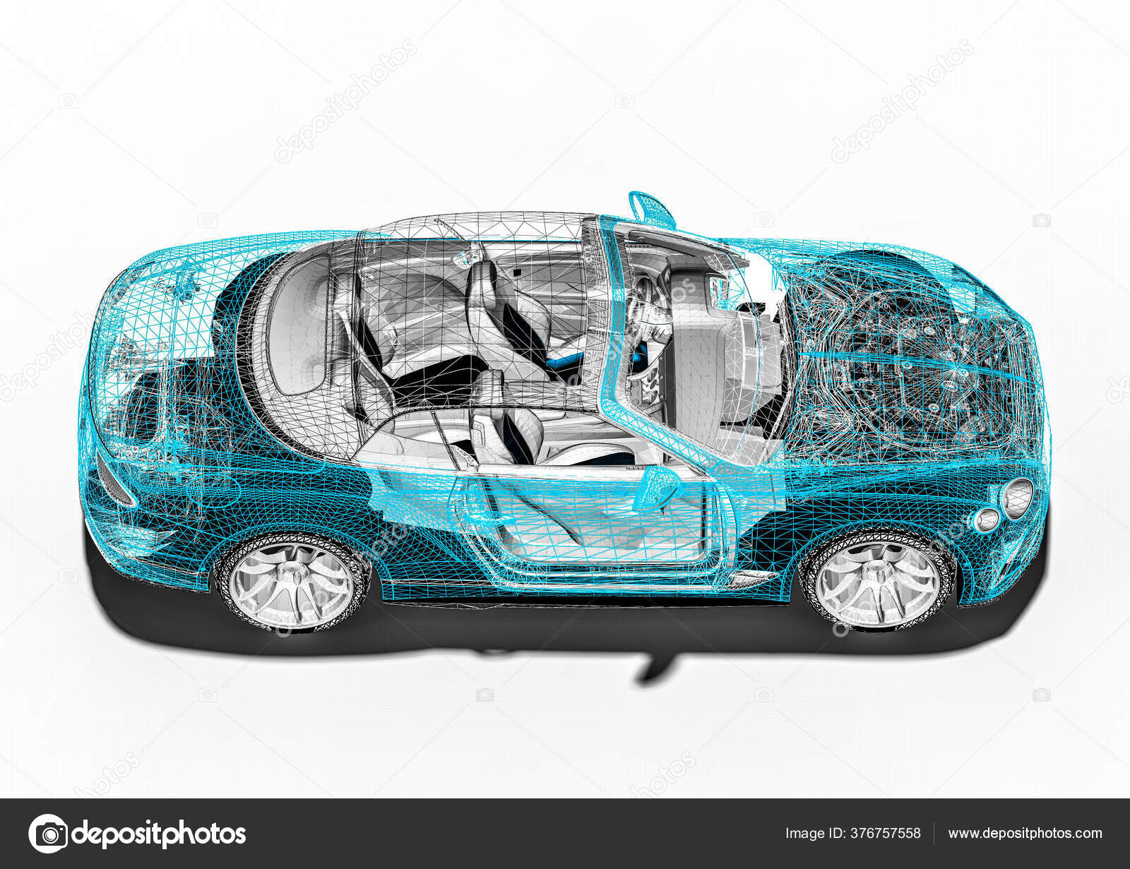 Render Image Representing Luxury Car Wire Frame Wire Frame Suv — Stock ...