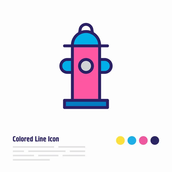 Hydrant line and solid icon. Fireplug or street water pipe outline ...