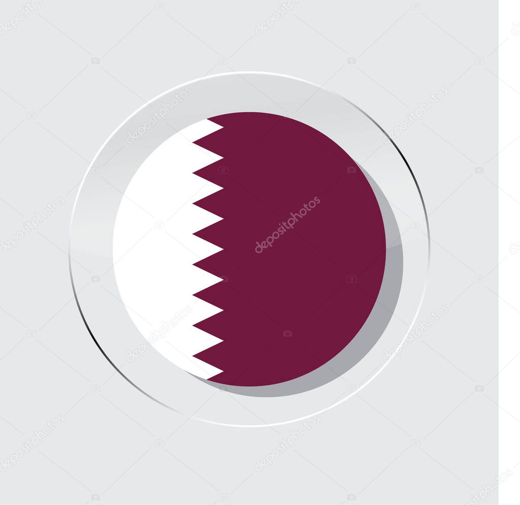 Banderas de círculo de Qatar banderas de país con fondos blancos 2022