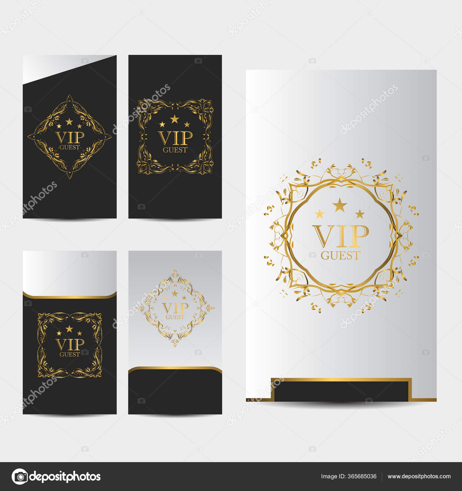 Vip Party Premium Invitation Card Luxury Gold Design Black Golden Stock ...