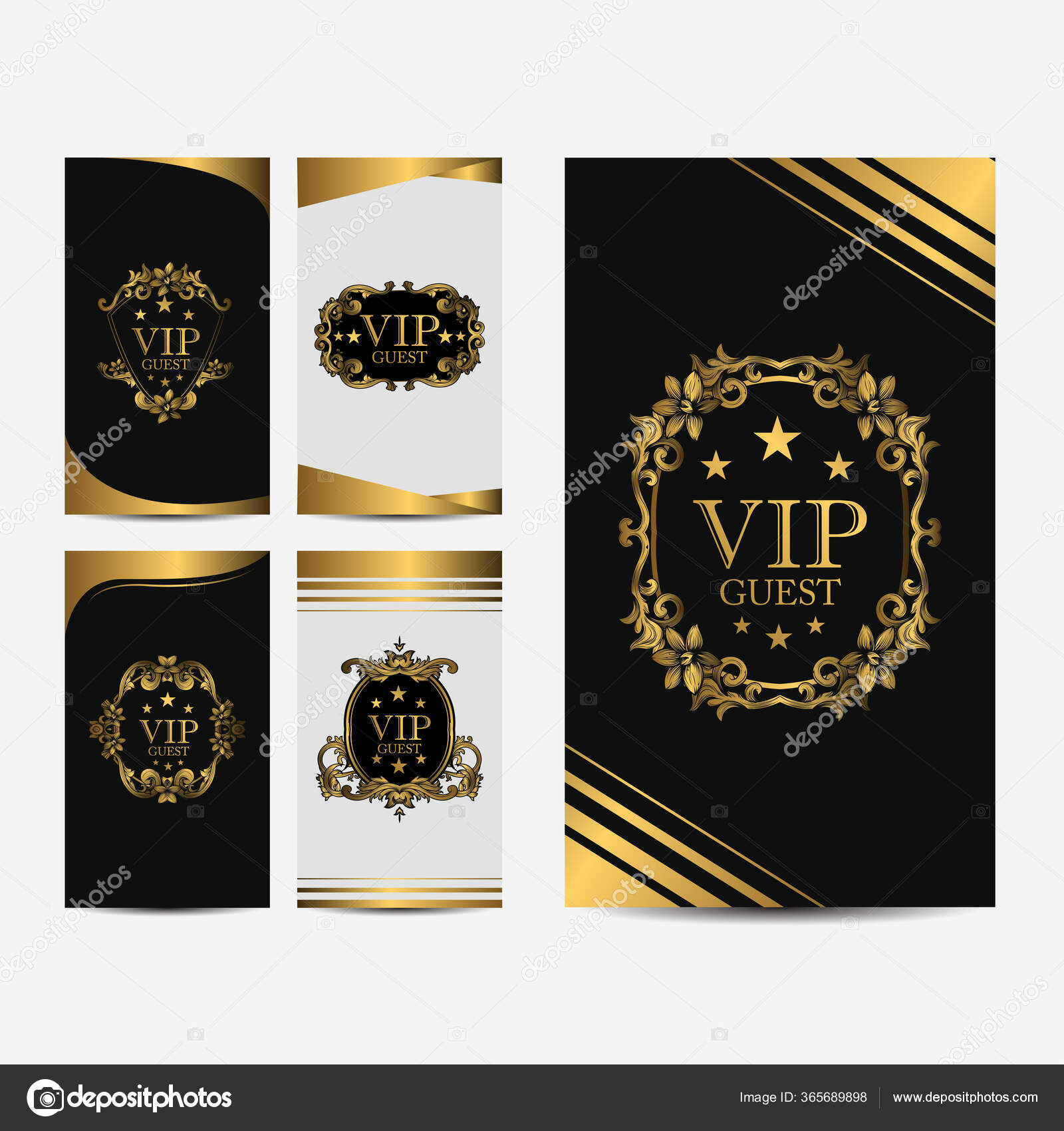 Vip Party Premium Invitation Card Luxury Gold Design Black Golden Stock ...