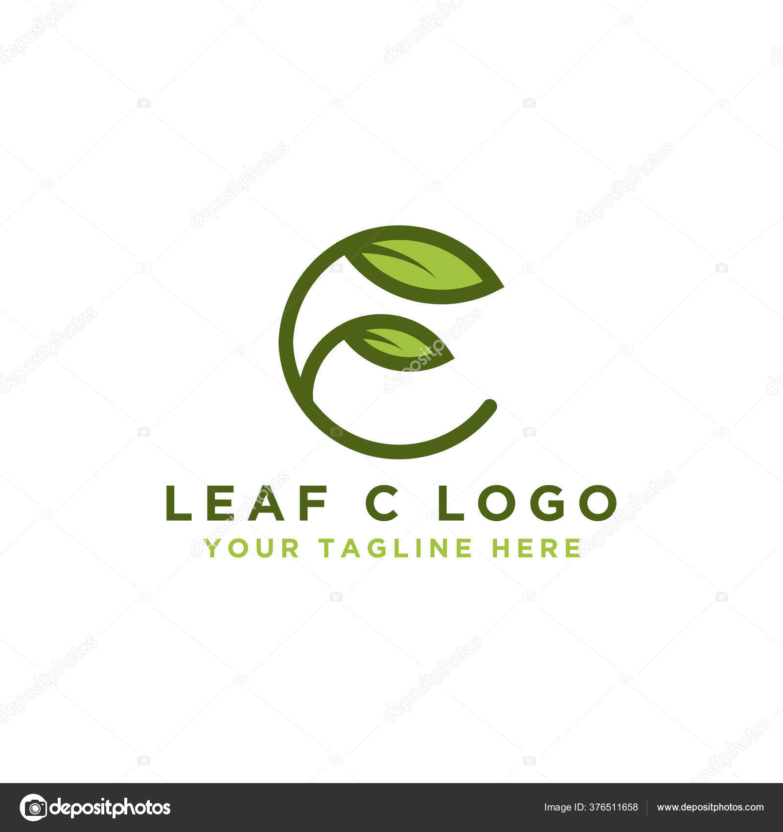 Simple Leaf Logo Initial Vector Design Initial Style Vector — Stock ...