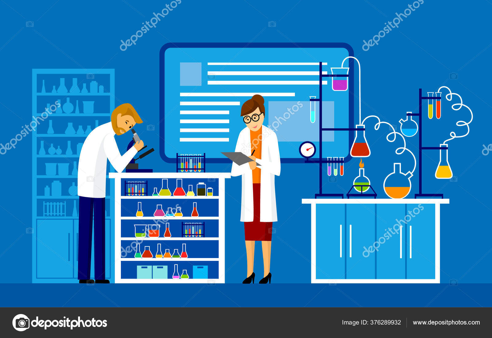 Scientists men and woman working at science lab Stock Vector by ... Scientists men and woman working at science lab Stock Vector by ...