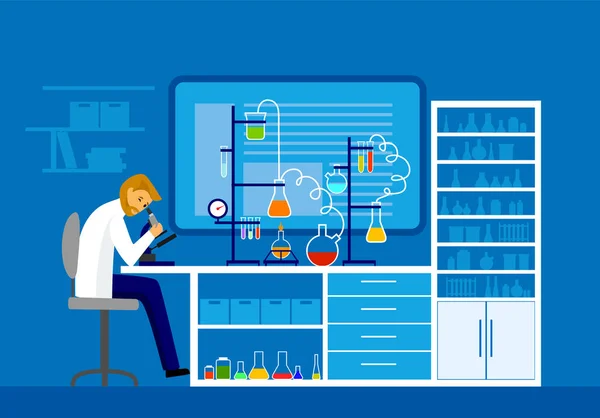 Scientists men and woman working at science lab Stock Vector Image by ...