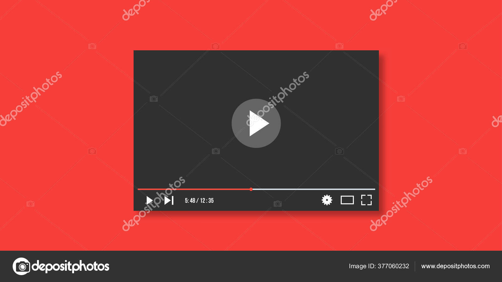 Video Player Subscribe Button Flat Icon Views Thumb Thumb Vector Stock ...