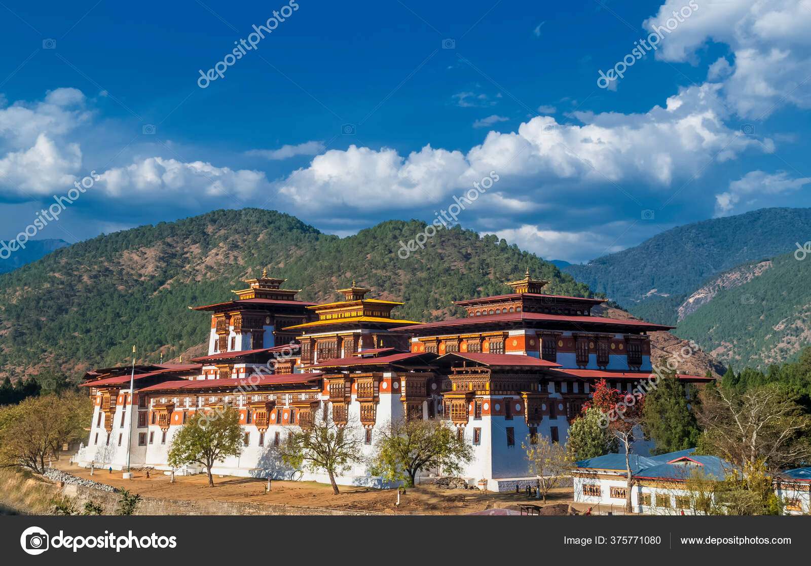 Punakha Dzong Monastery One Largest Monestary Asia Punakha Bhutan ...