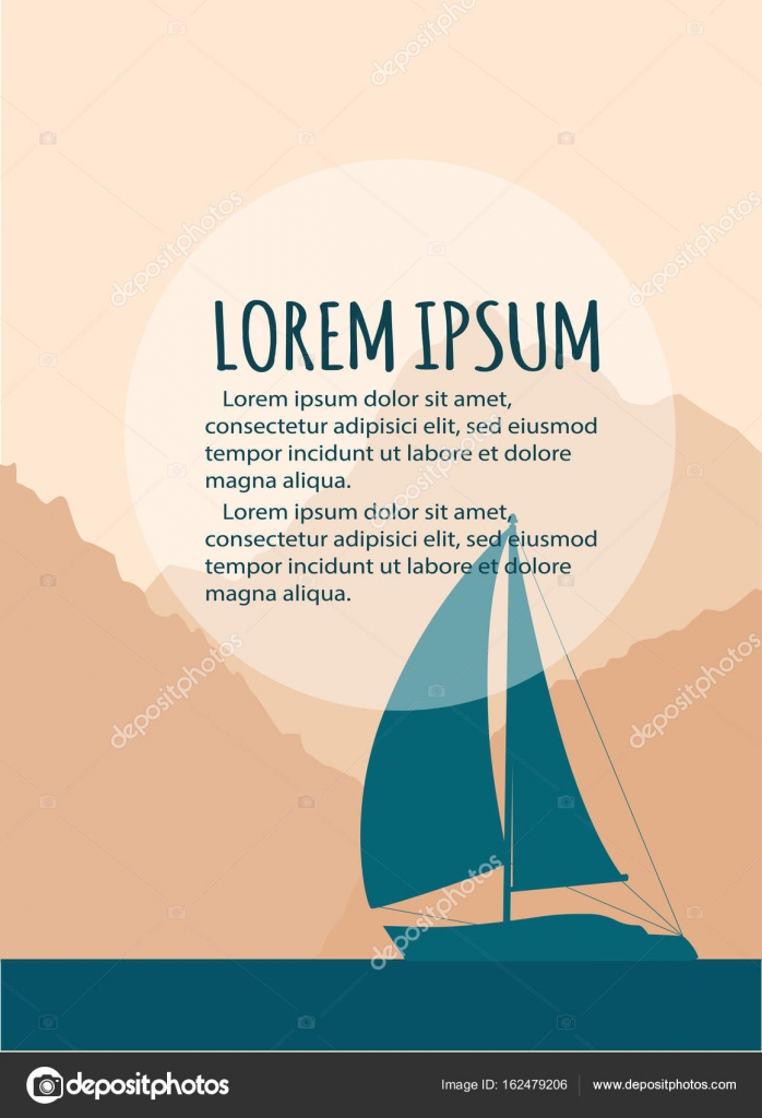 Yacht club flyer design with sail boat Stock Vector Image by ©DimaOris ...