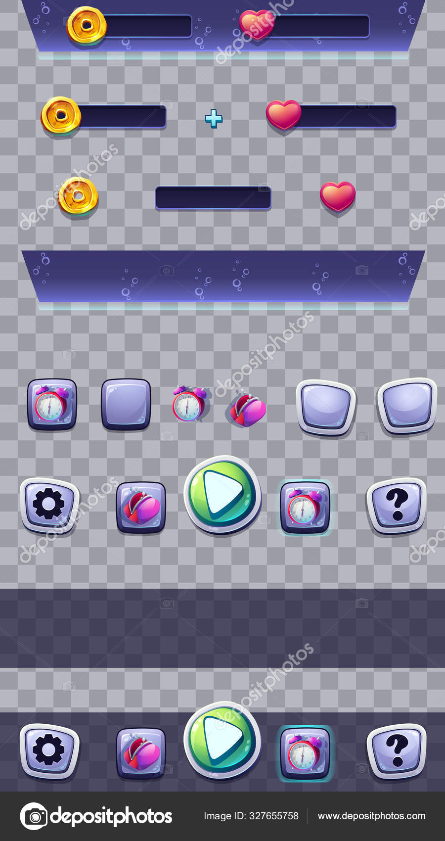 Set of buttons on a transparent background Stock Vector Image by ...