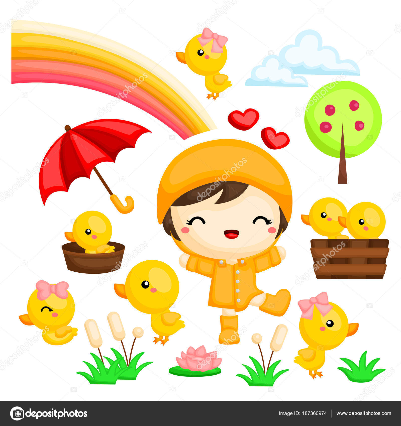 Girl Duck — Stock Vector © comodo777 #187360974
