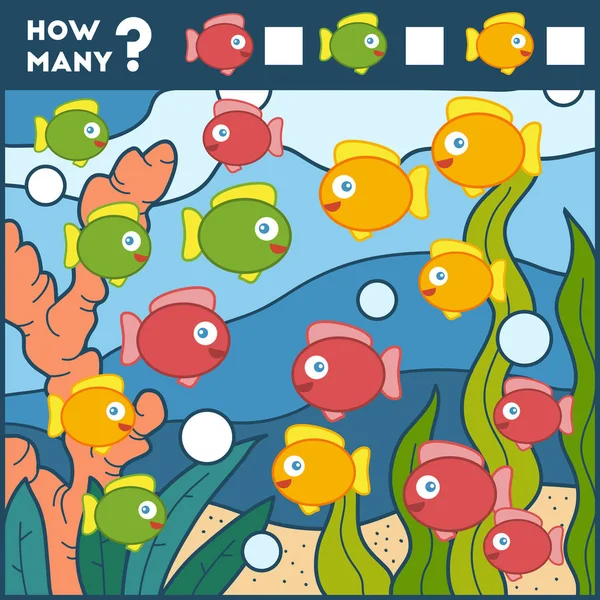 Counting Game for Preschool Children. Count the number of fish in ...