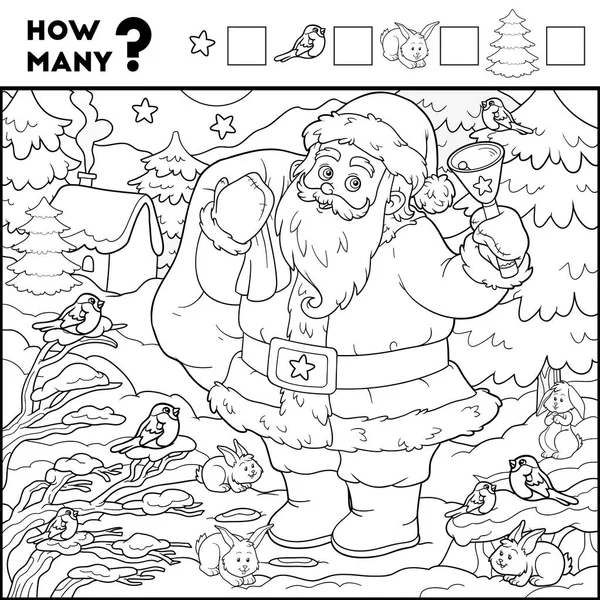 Counting Game for Children. Santa Claus and background Stock Vector ...