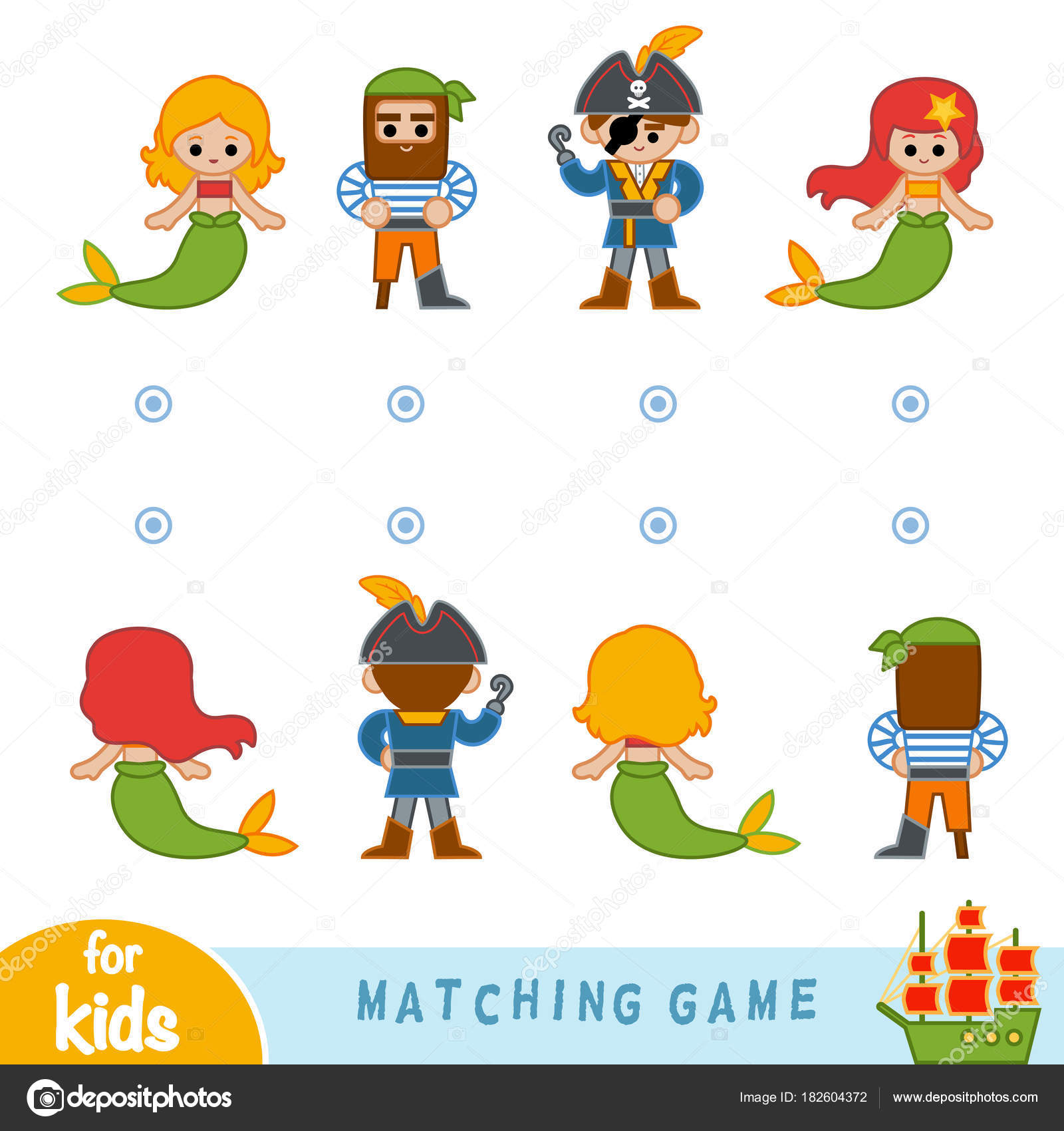 Matching game. Find the front and back of the fairy-tale characters ...