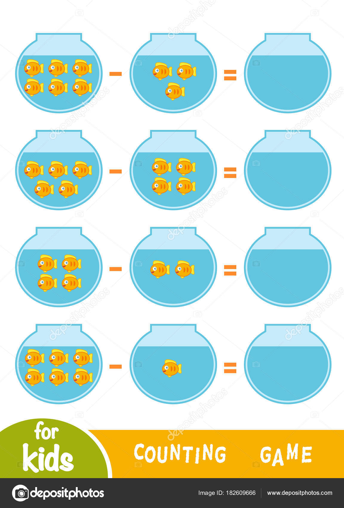 Counting Game for Preschool Children. Count the number of fish in ...