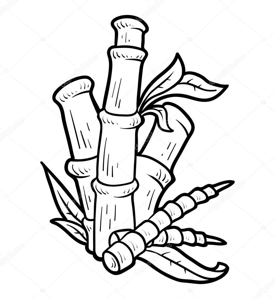 Bamboo Tree Colouring Pages Sketch Coloring Page