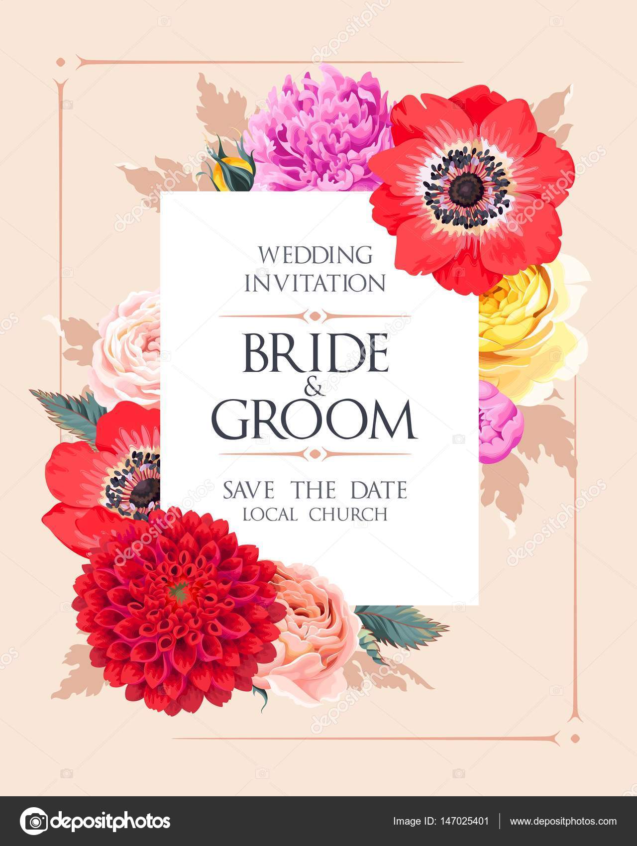 Flowers Wedding Invitation