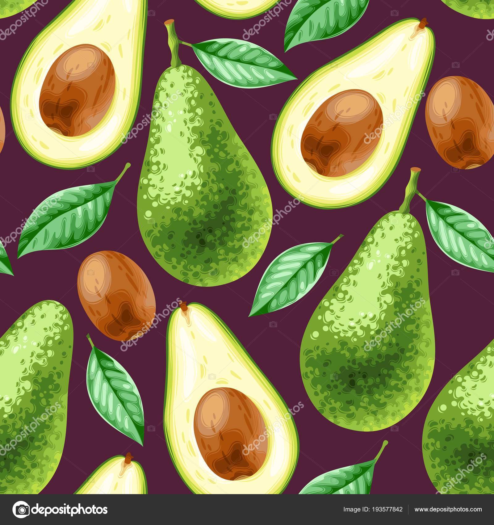 Vector seamless background with avocado Stock Vector Image by ...