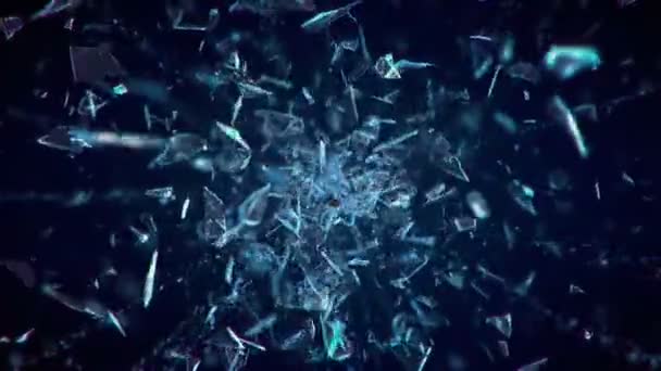 Broken Glass Exploding Black Background — Stock Video © Bucyfon #333294614