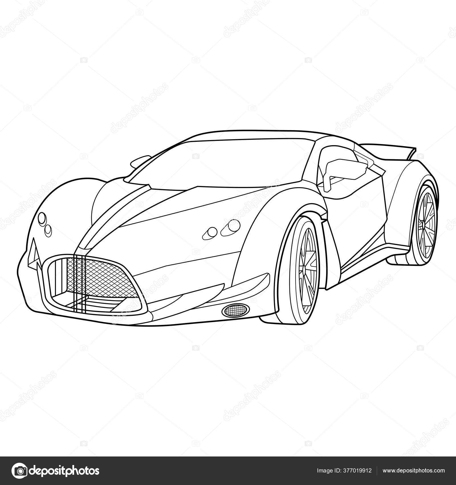 Dessin De Contour De Voiture De Course