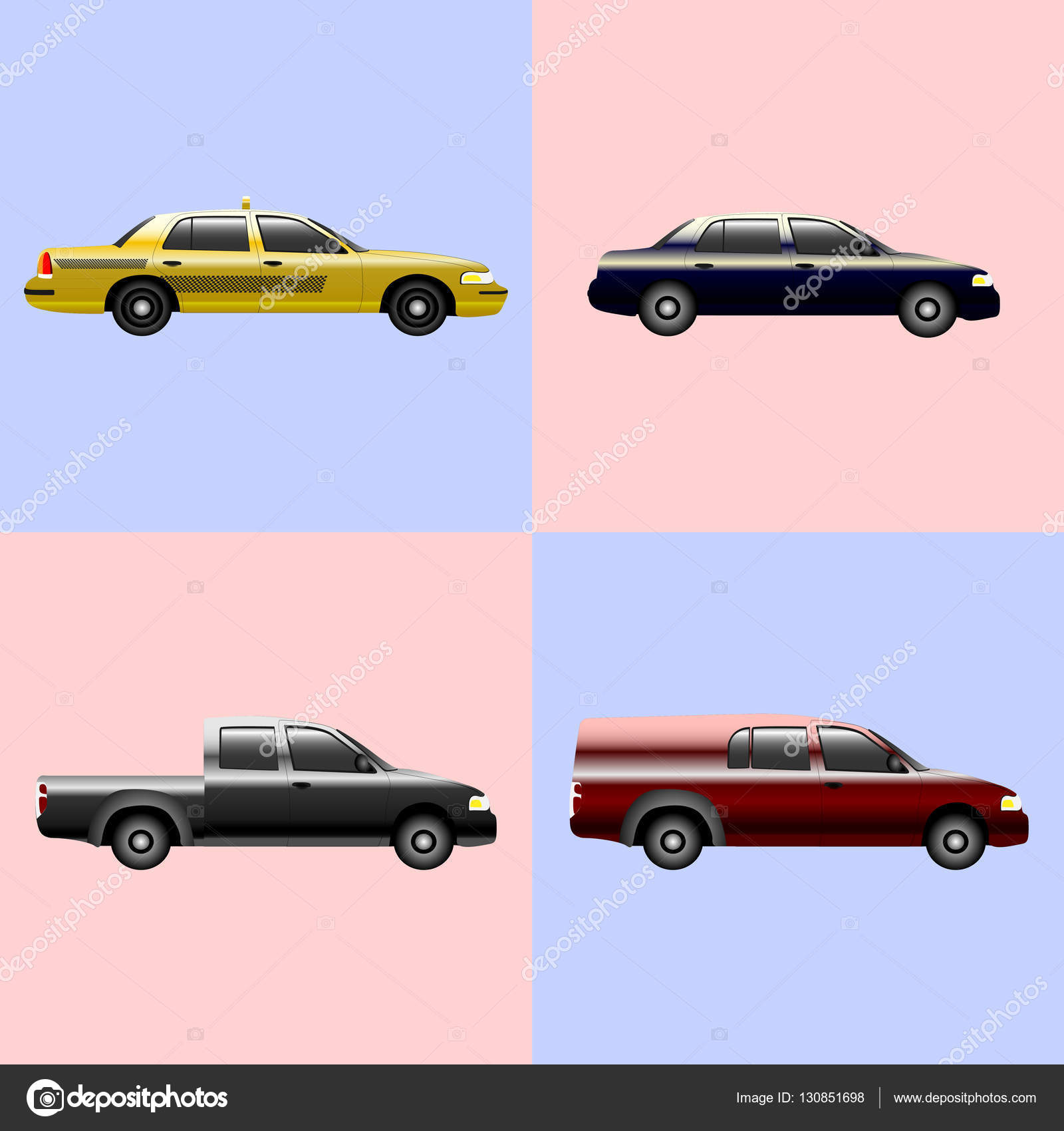 Set of vehicles Stock Vector by ©LAUDiseno #130851698