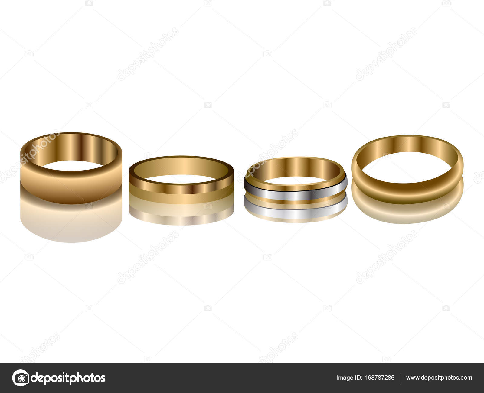 Set of golden rings Stock Vector Image by ©LAUDiseno #168787286