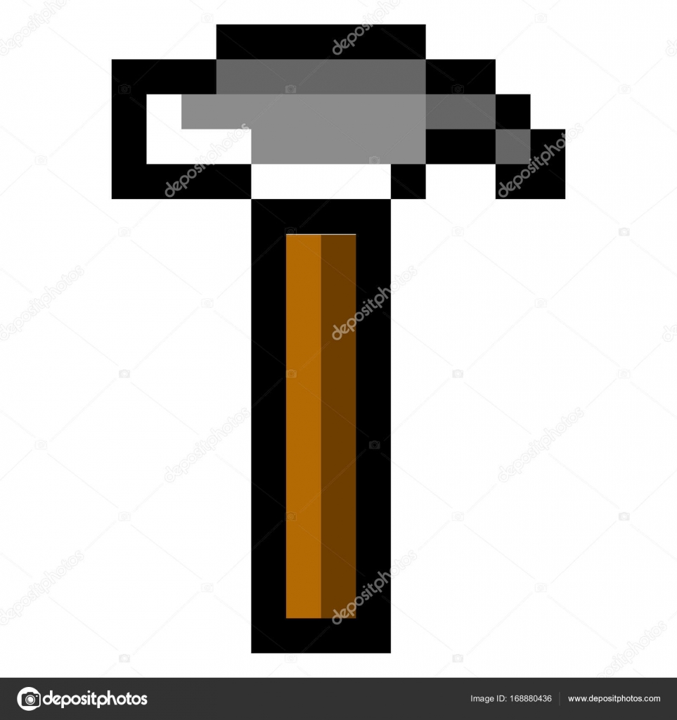 Isolated pixeled hammer Stock Vector by ©LAUDiseno 168880436