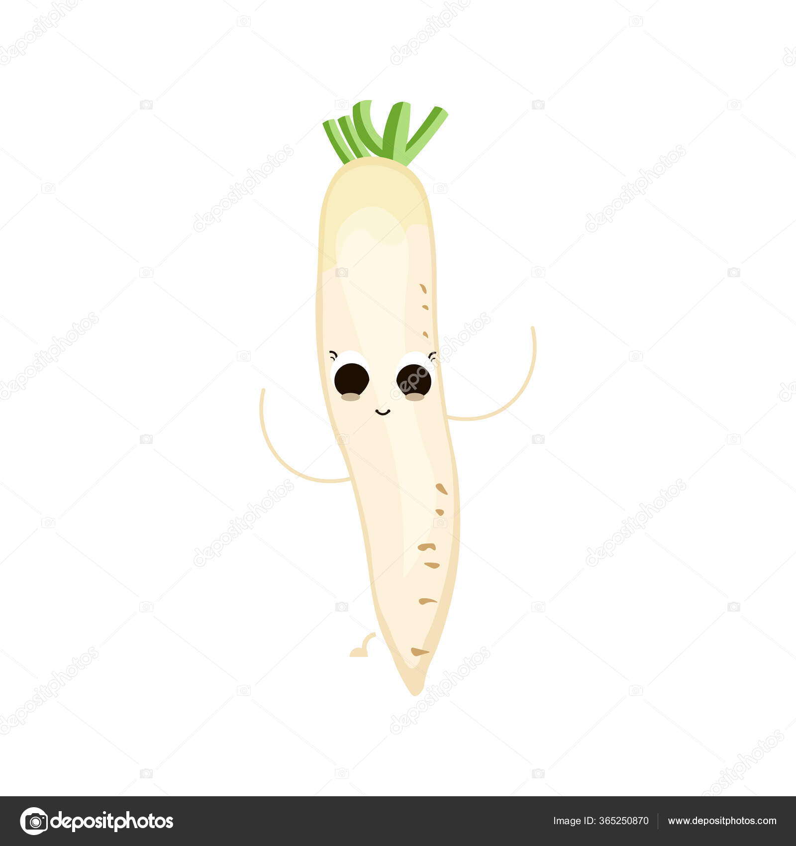 Isolated radish cartoon Stock Illustration by ©LAUDiseno #365250870