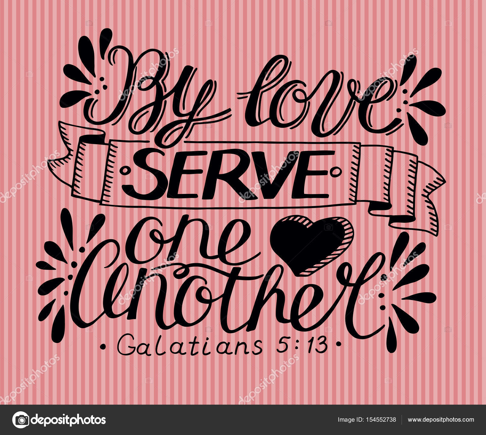 Hand lettering By love serve one another. Stock Vector by ©SunnyKo ...