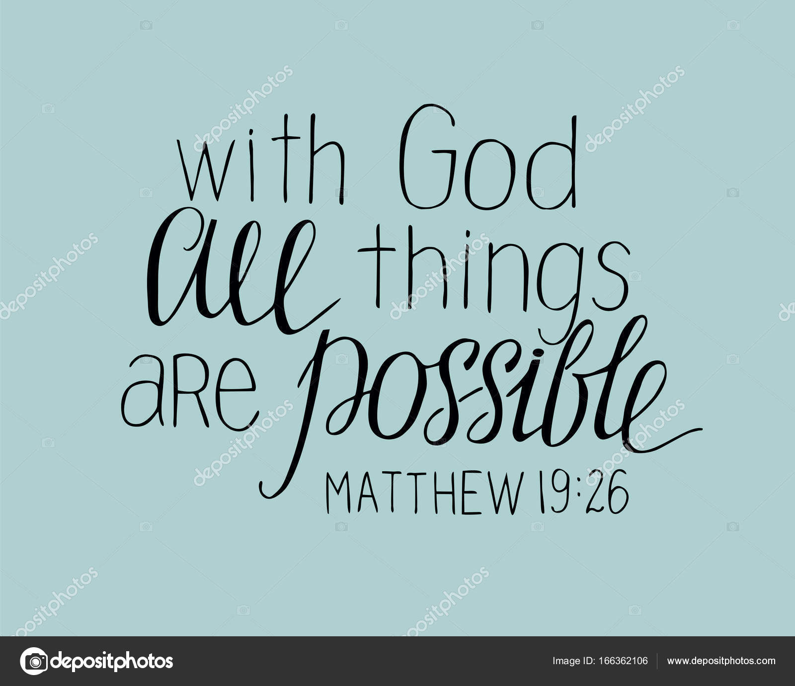 Hand lettering With God all things are possible. Stock Vector Image by ©SunnyKo #166362106