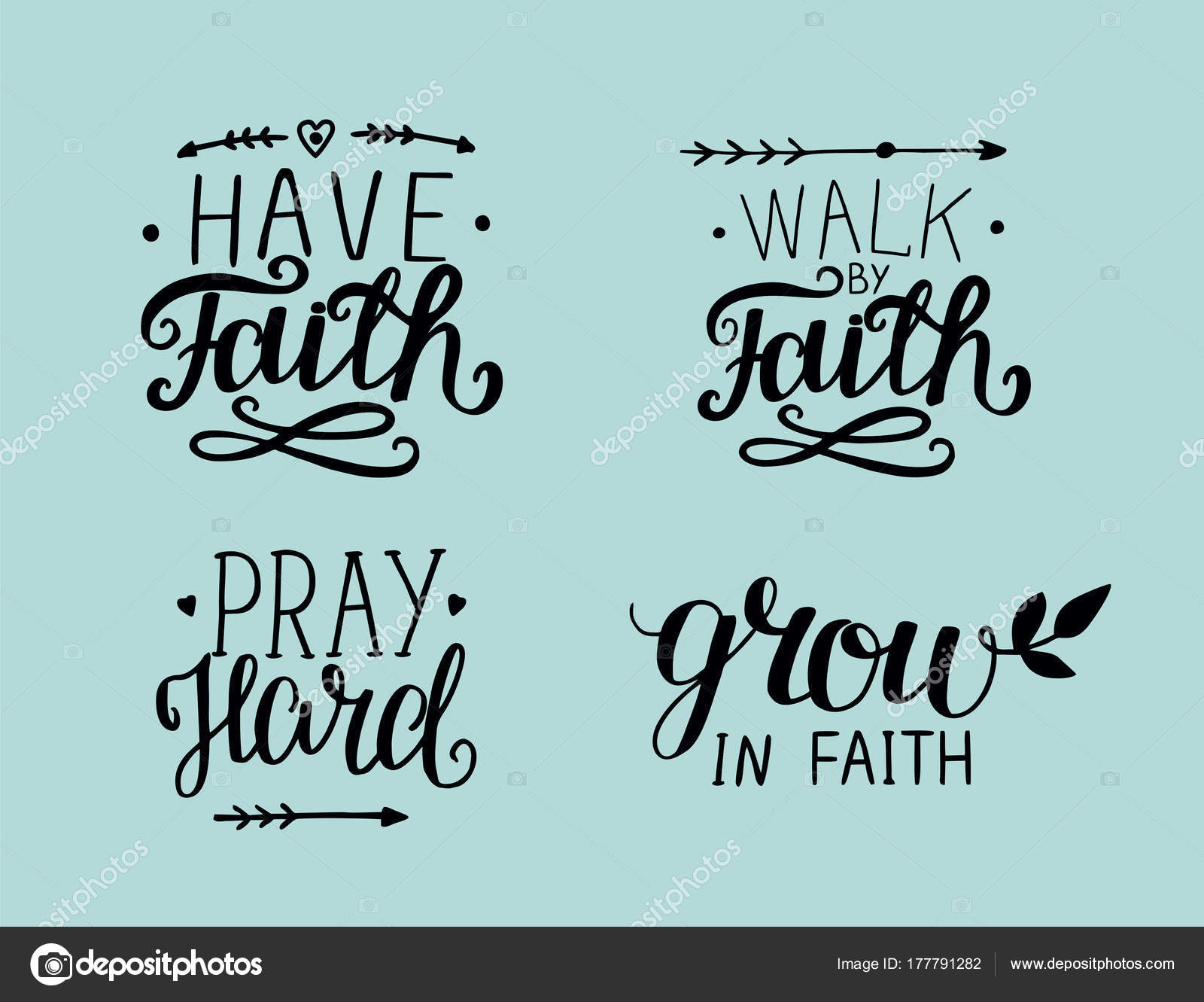 4 Letras manuales sobre la fe Vector de stock por ©SunnyKo 177791282