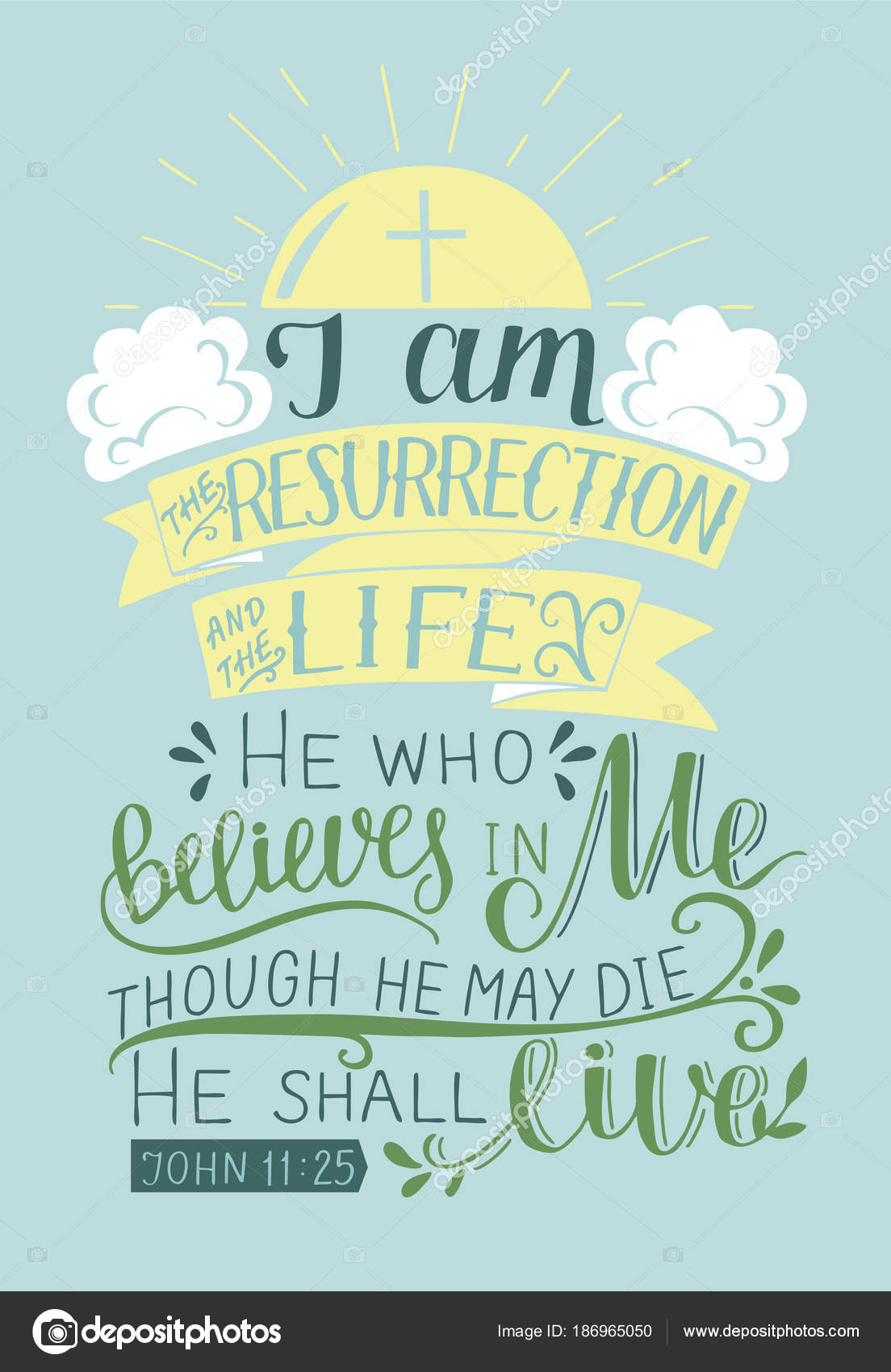 I Am The Resurrection And The Life Calligraphy