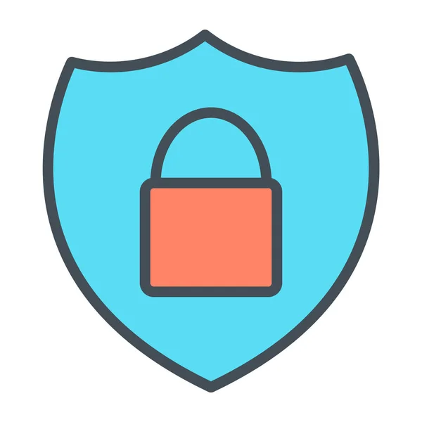 Security Shield With Lock Pixel Perfect Vector Thin Line Icon 48x48 ...